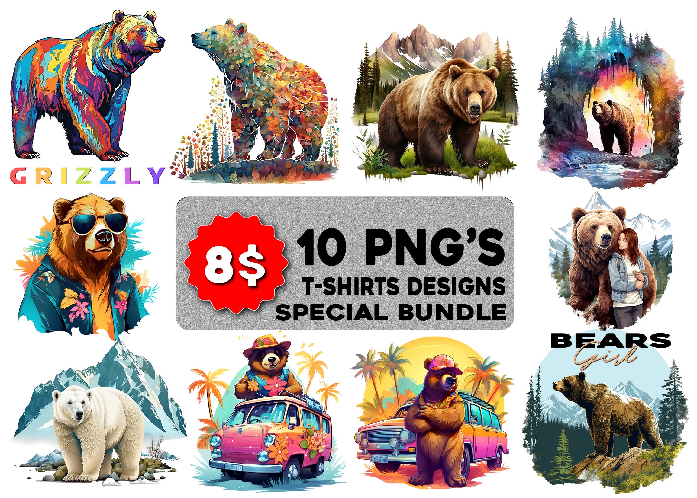 Polar Bear Sublimation Bear Bundle Png Awesome Papa Bear Lover mountain ...