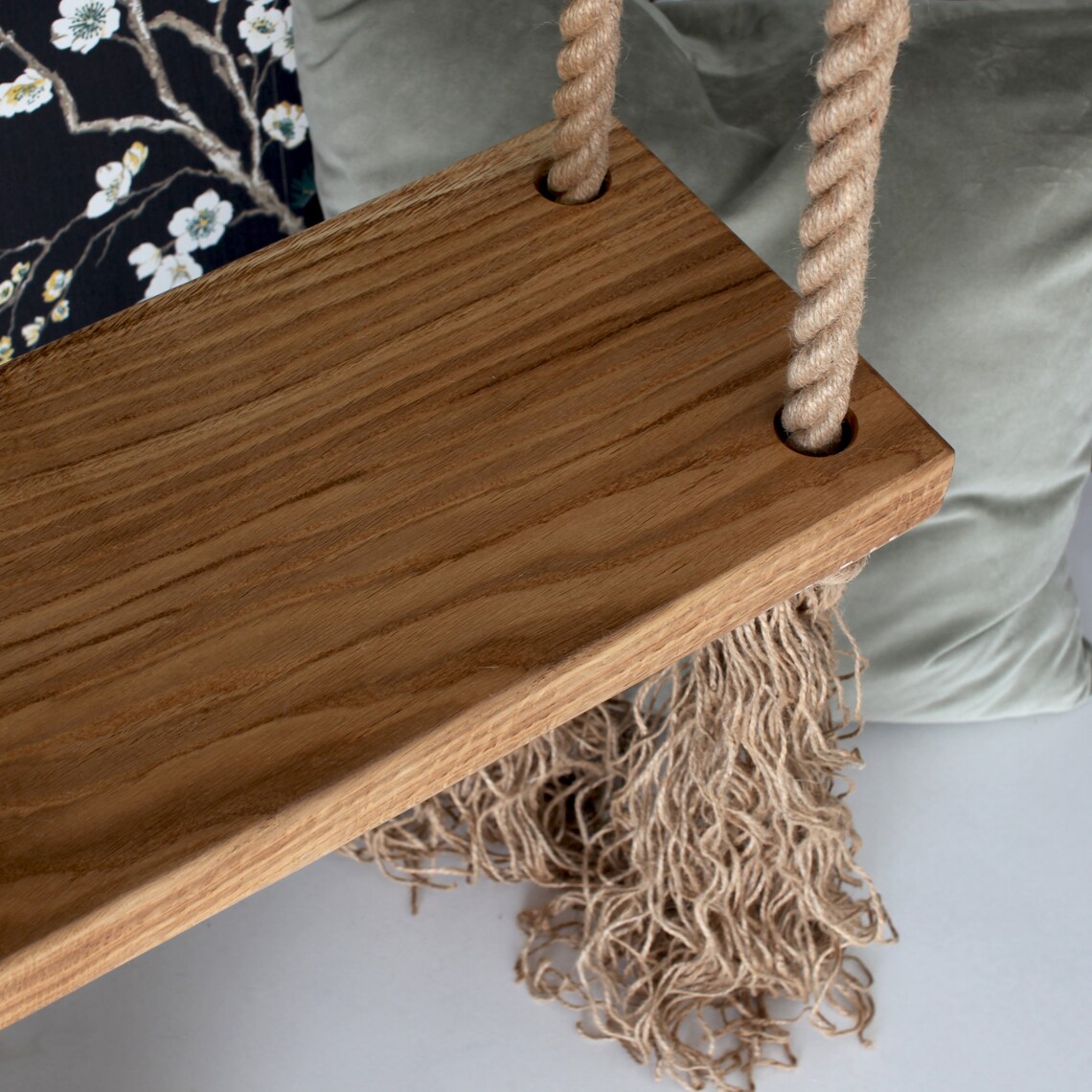 Double Boho Wooden Swing - Etsy