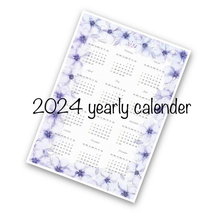 Monthly and Yearly Printable Calendar - Etsy