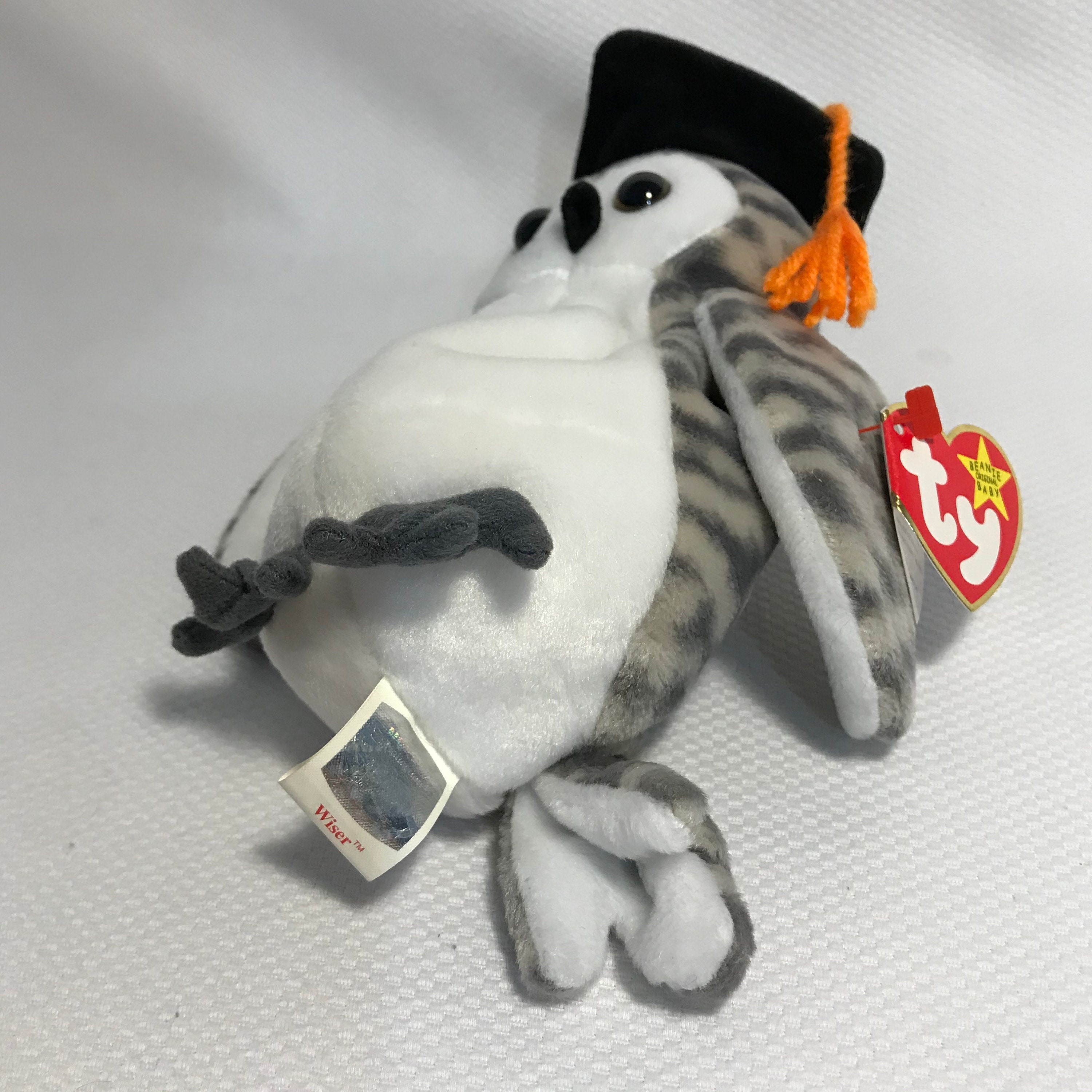 Ty Vintage Wiser Graduation Beanie Baby, Owl Beanie Baby, Collectable ...
