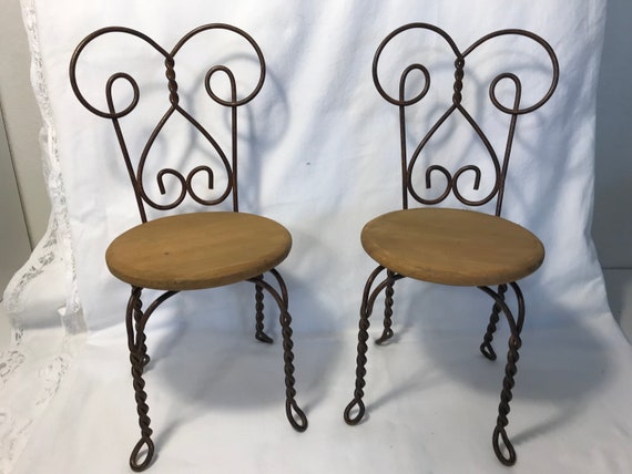 Two Amazing Wire and Wooden Decor Chairs Vintage | Etsy