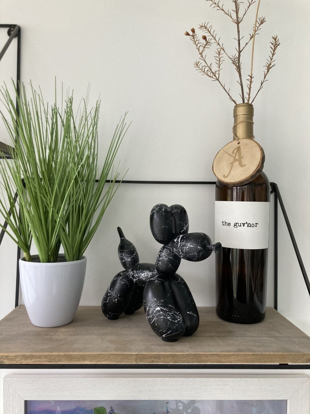 Marble Black Edition Balloon Dog Statue Sculpture Pop Art - Etsy