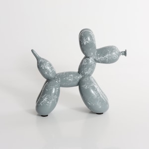 Grey Marble Balloon Dog Statue Sculpture Pop Art Home Decor Ornament ...