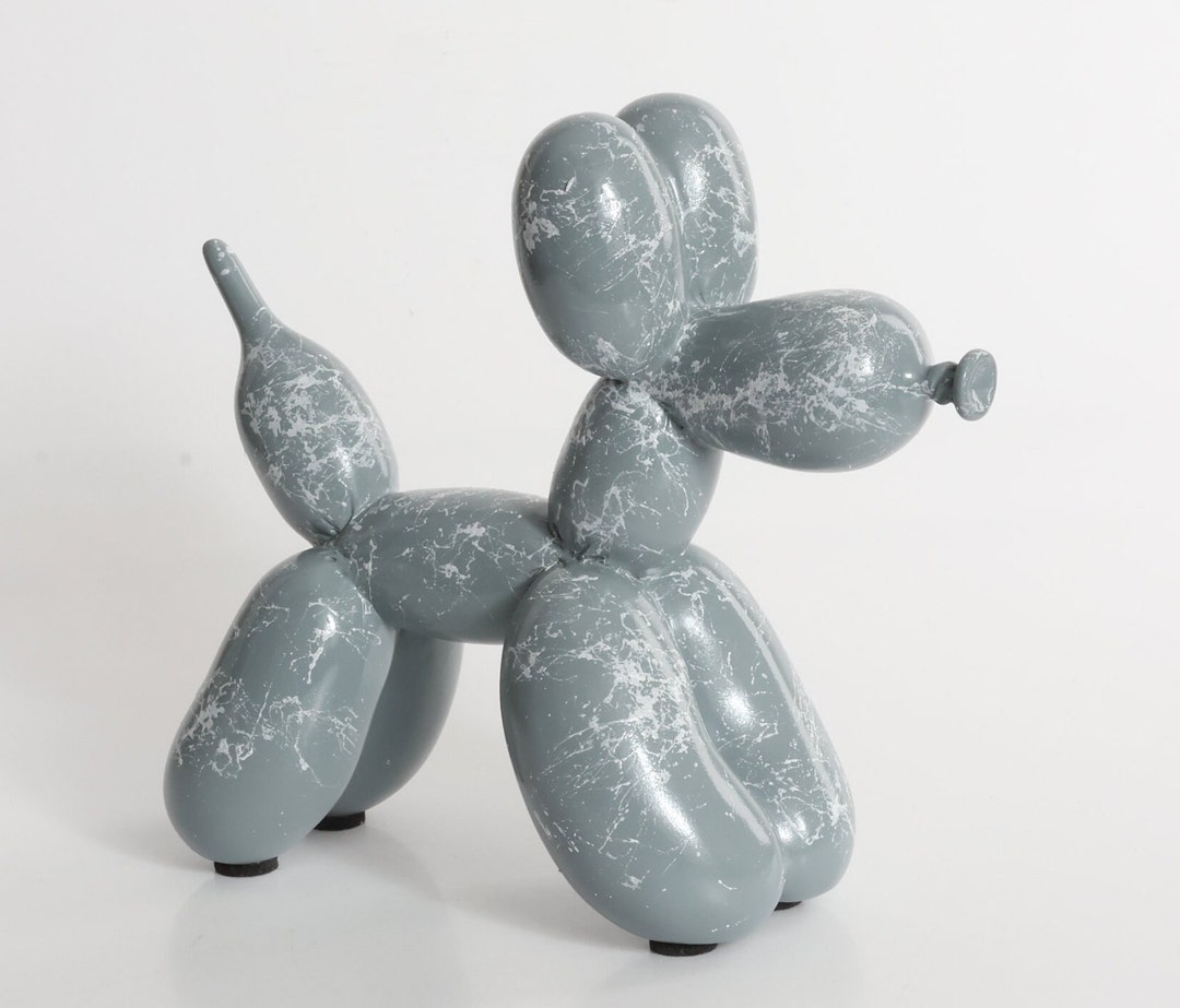 Grey Marble Balloon Dog Statue Sculpture Pop Art Home Decor Ornament ...