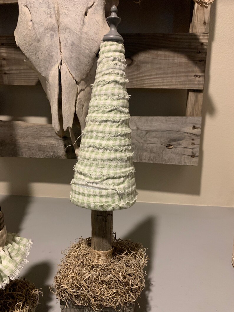 Farmhouse Table Top Cone Tree Set of 3, Spring Centerpiece, Shabby ...