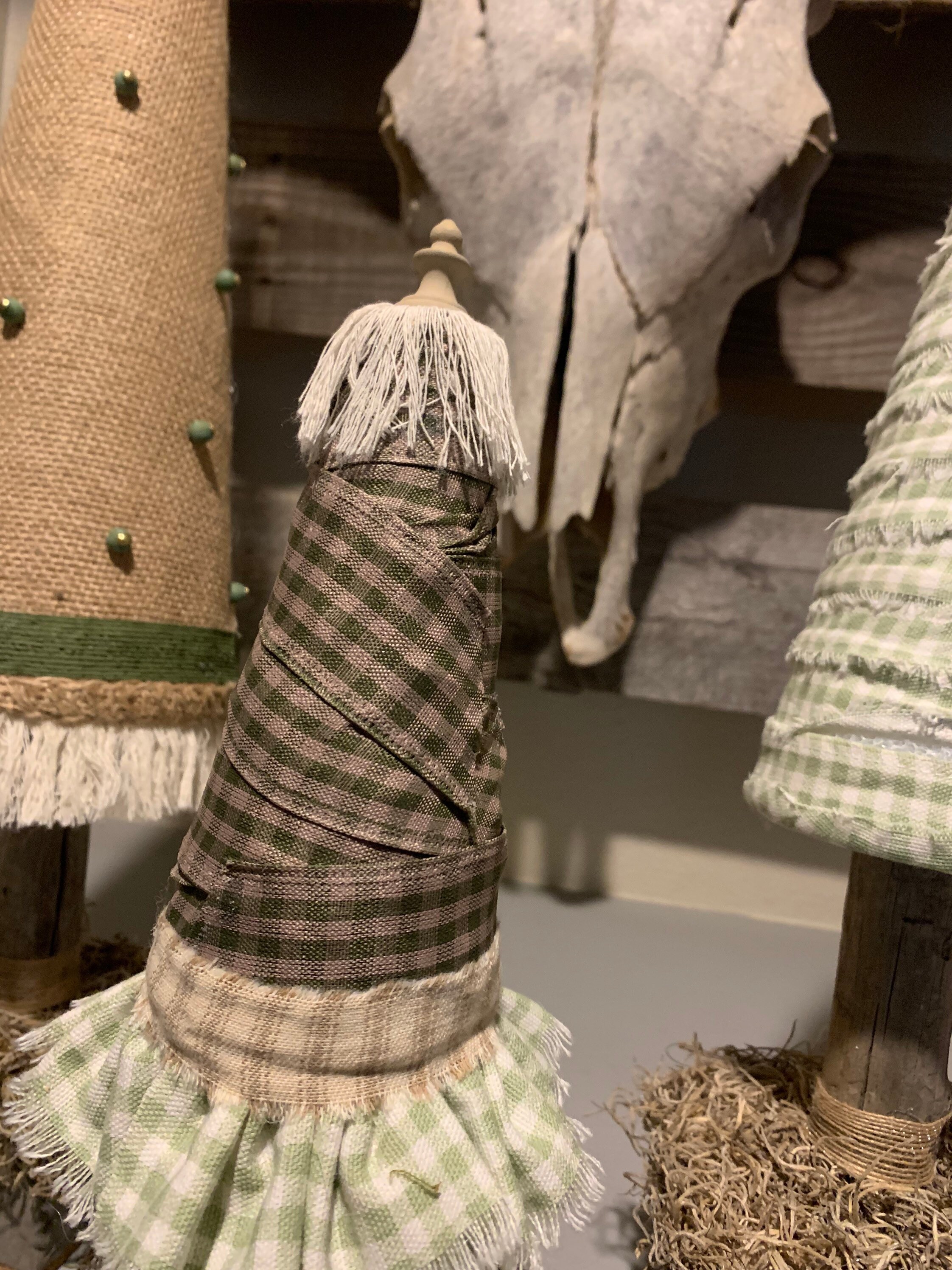 Farmhouse Table Top Cone Tree Set of 3, Spring Centerpiece, Shabby ...