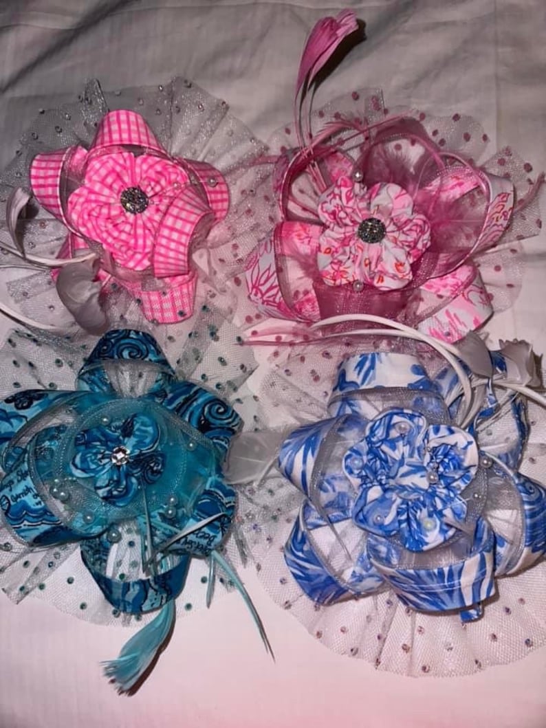 Preppy Palm Beach Style L P Handmade Derby /tea Hat Fascinator - Church ...