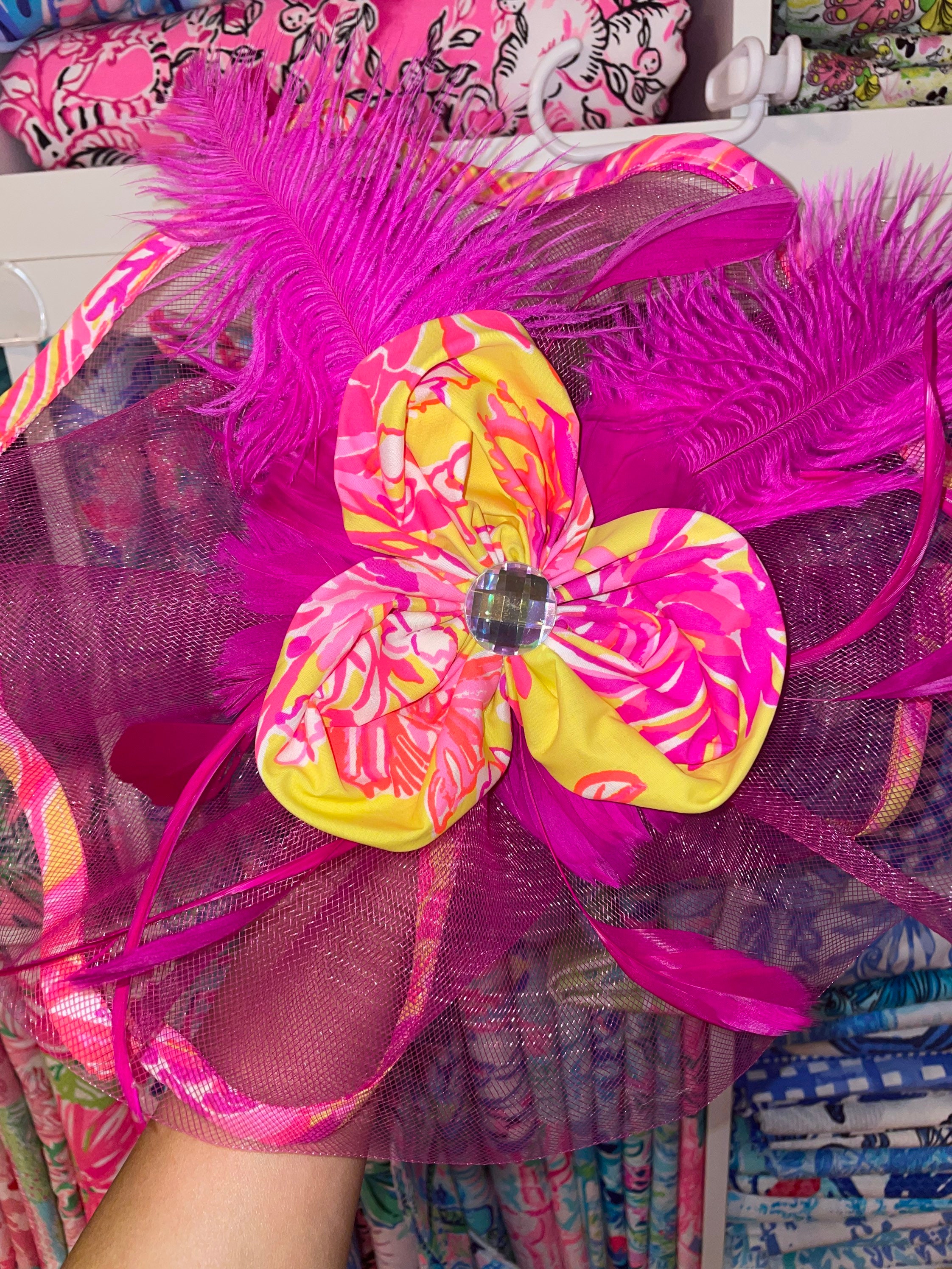 Preppy Palm Beach Style L P Handmade Derby /tea Hat Fascinator Church ...