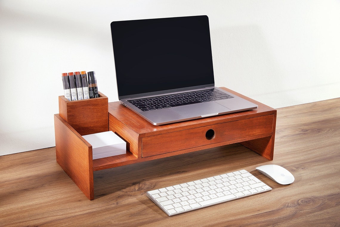 Handmade Monitor Stand Laptop Stand Desk Storage Shelf Desk - Etsy