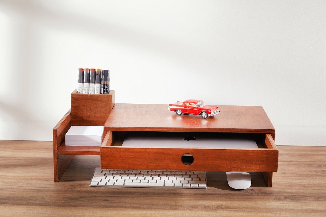 Handmade Monitor Stand Laptop Stand Desk Storage Shelf Desk - Etsy