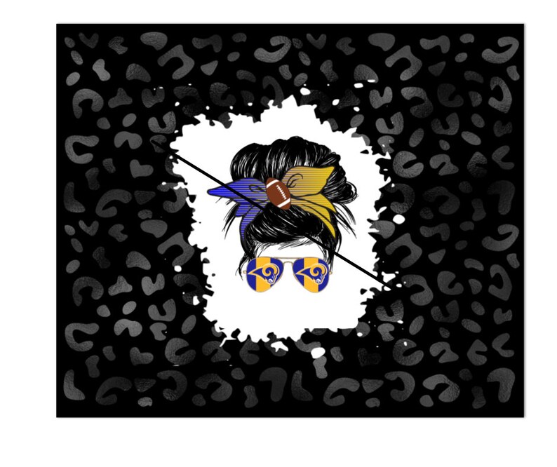 Messy Bun Las Angeles Rams Leopard Design - PNG Digital Design File ...