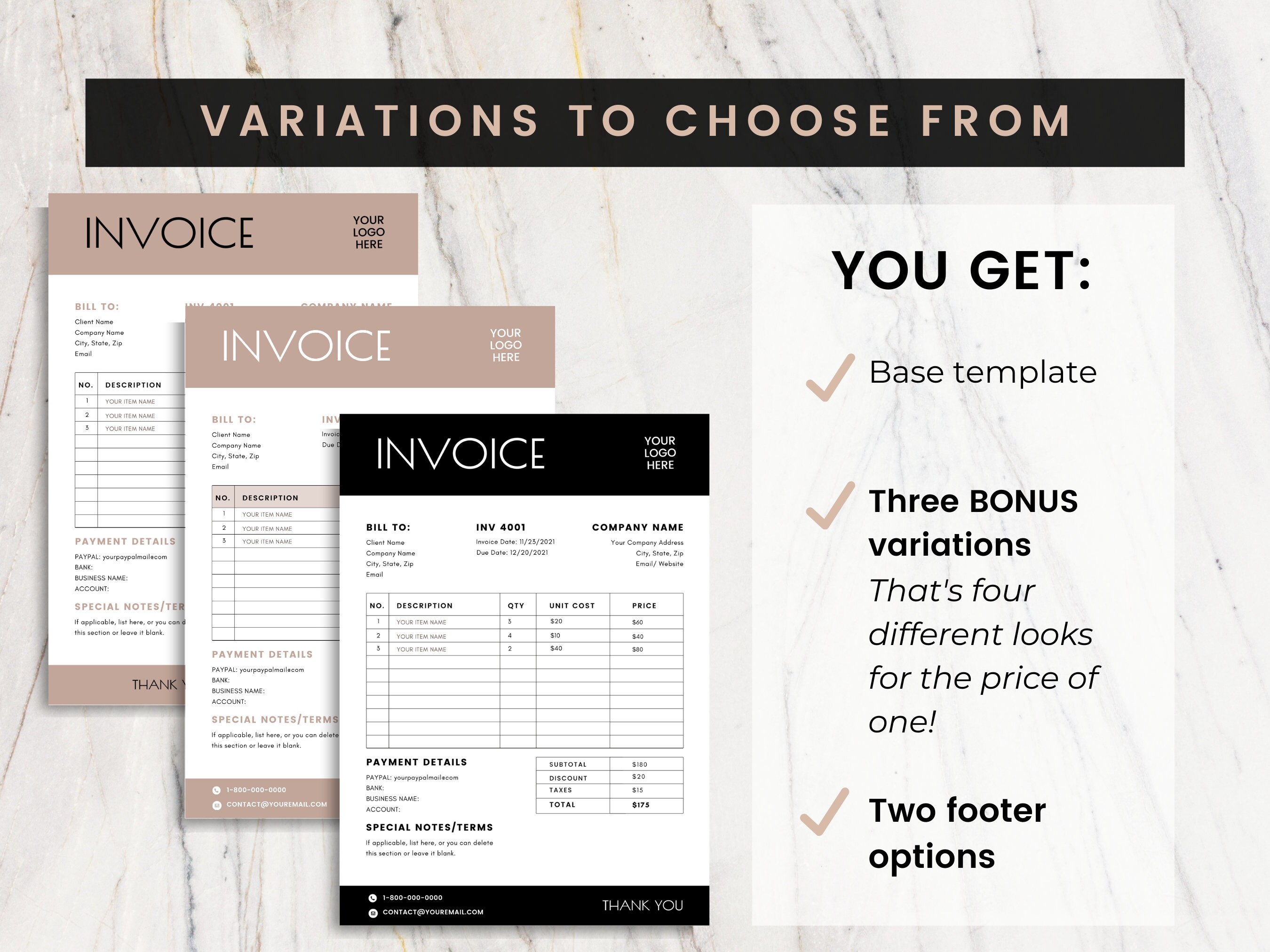 INVOICE Template Download Minimal Invoice Modern Order Form Template ...