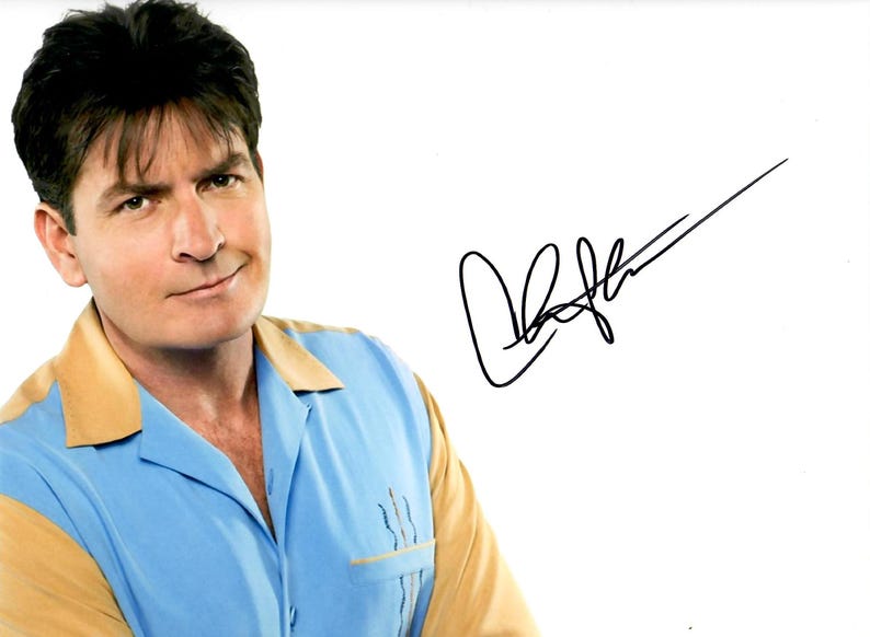 Charlie Sheen Autograph + COA (two and a Half Men) - Etsy