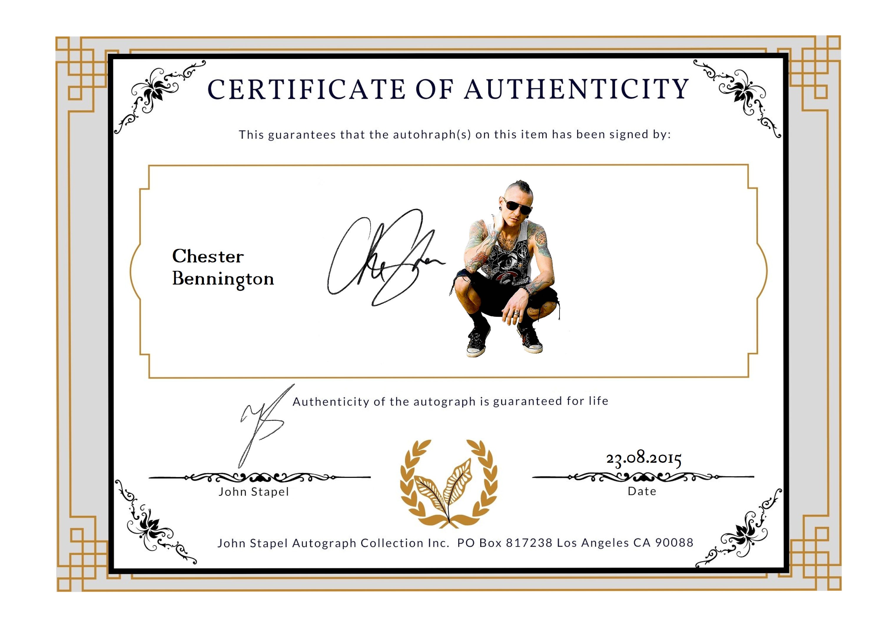 Chester Bennington linkin Park Autograph autogramm COA - Etsy