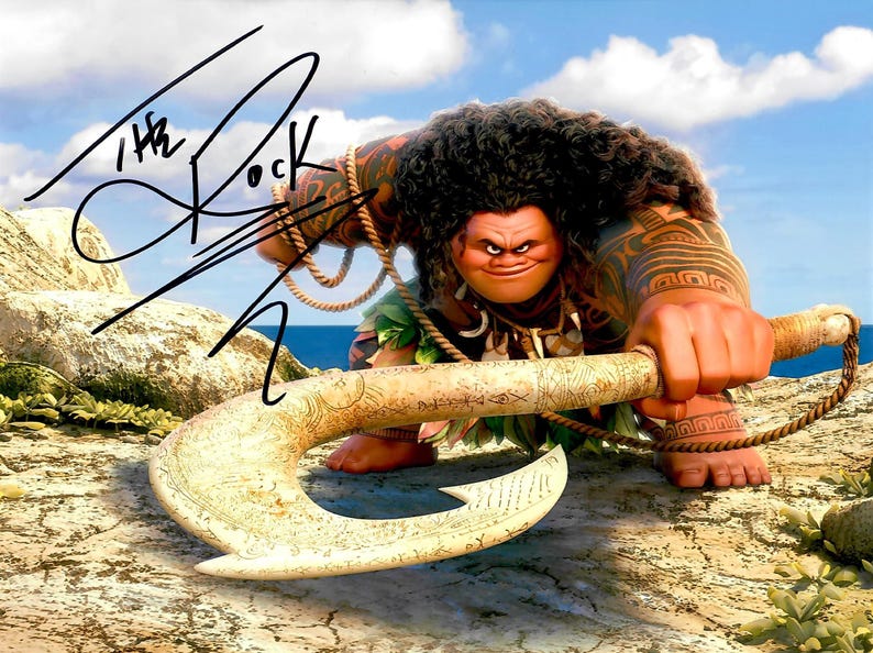Dwayne Johnson Autograph + COA (moana) - Etsy
