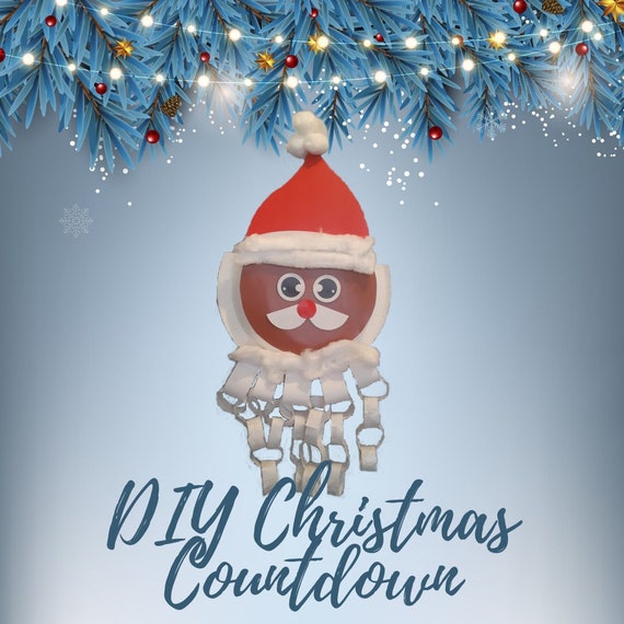 Black Santa Advent Calendar Printable Christmas Countdown - Etsy