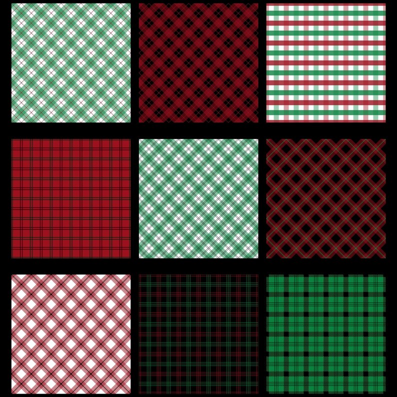 Textures Printable Scrapbook Paper Christmas Plaid Digital Paper ...