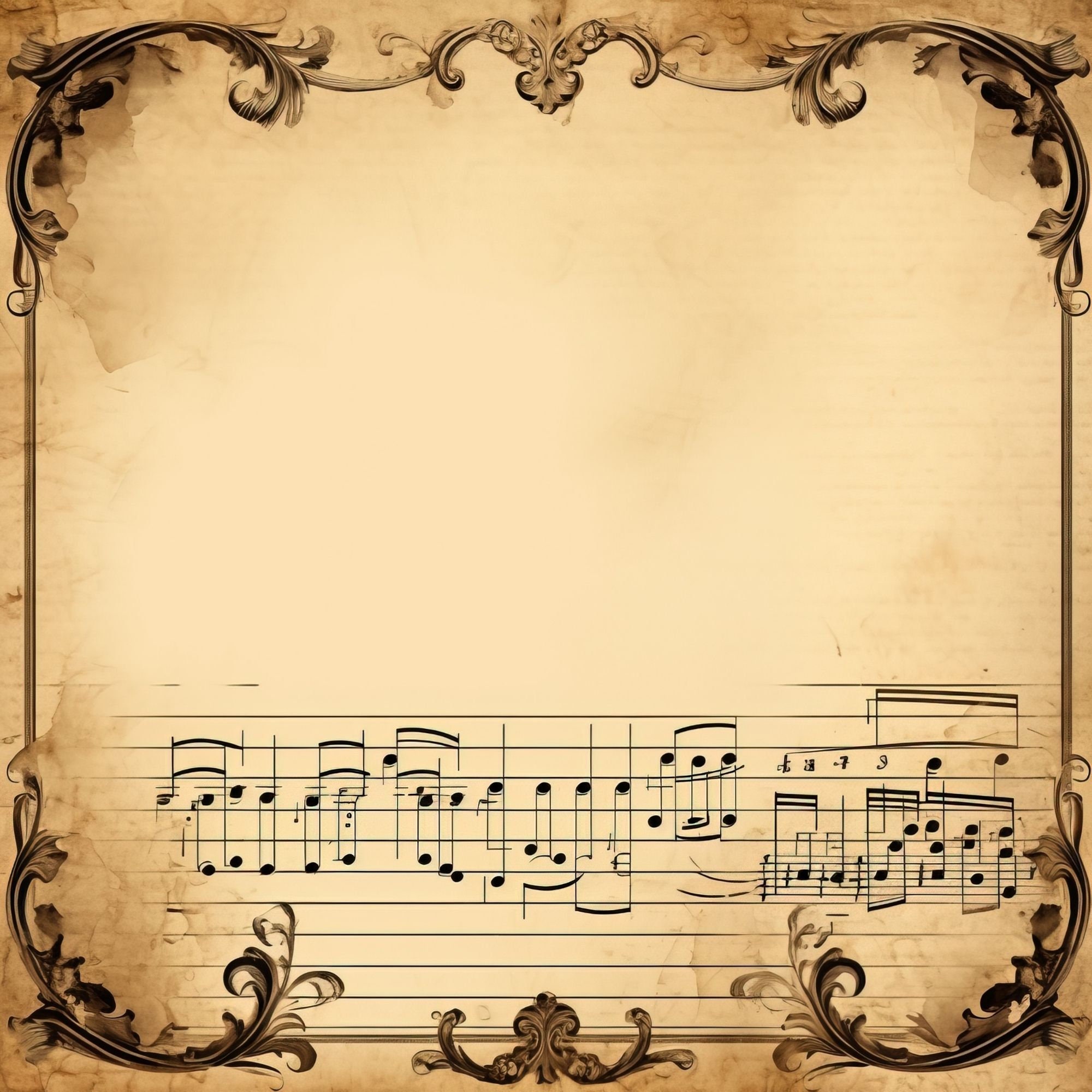 Music Old Paper Christmas Music Retro Vintage Paper Scrapbook Paper ...