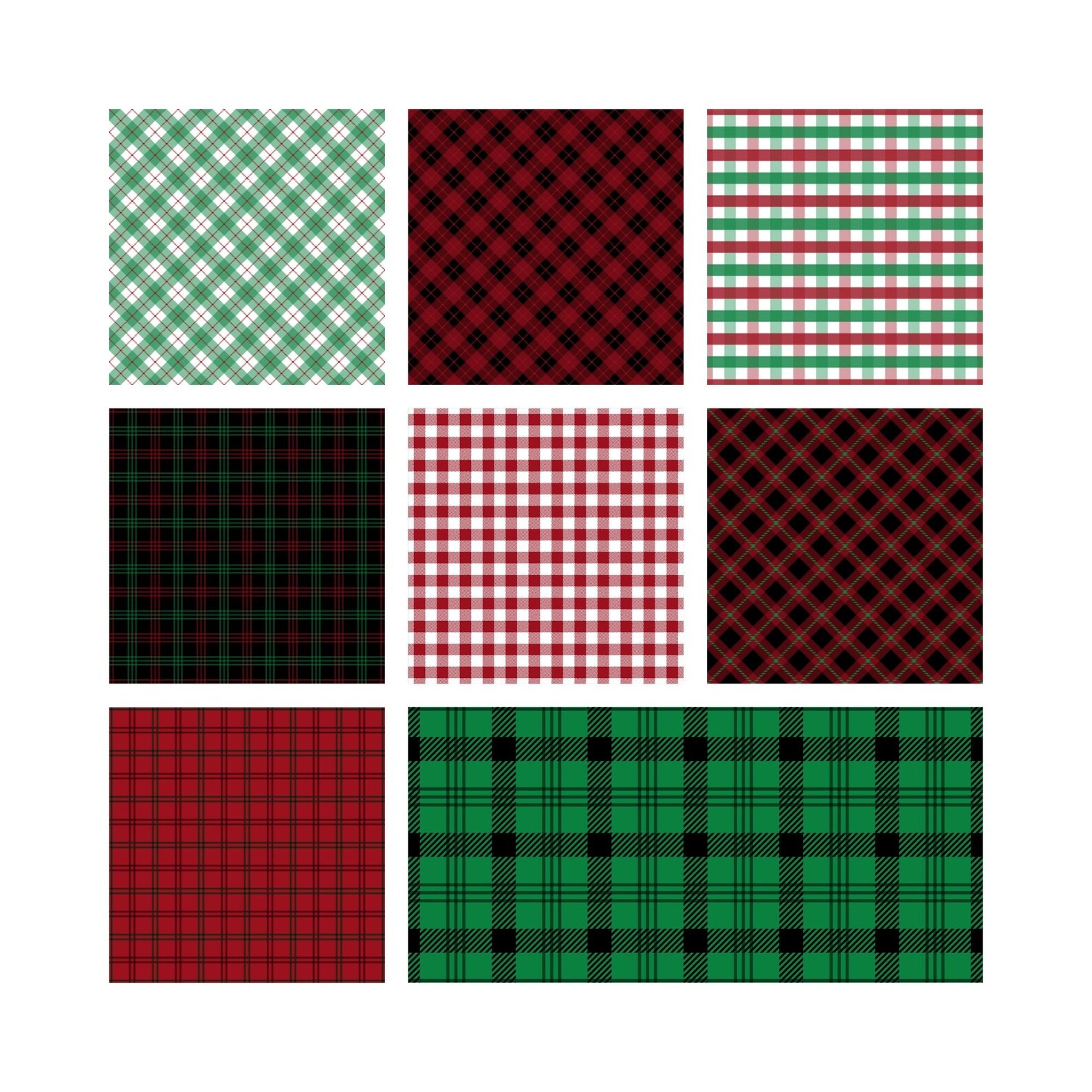 Textures Printable Scrapbook Paper Christmas Plaid Digital Paper ...