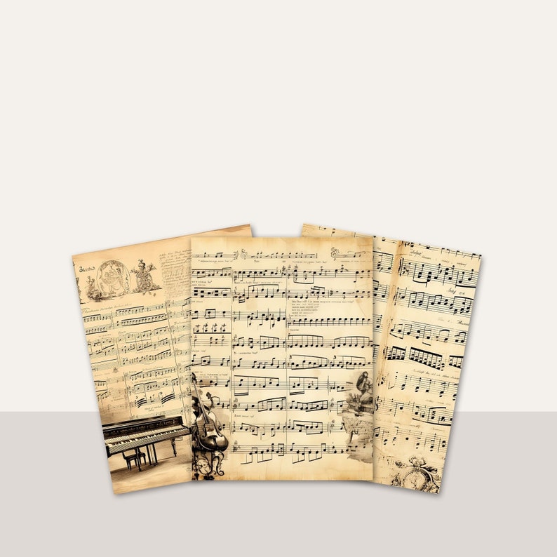 Music Old Paper Christmas Music Retro Vintage Paper Scrapbook Paper ...