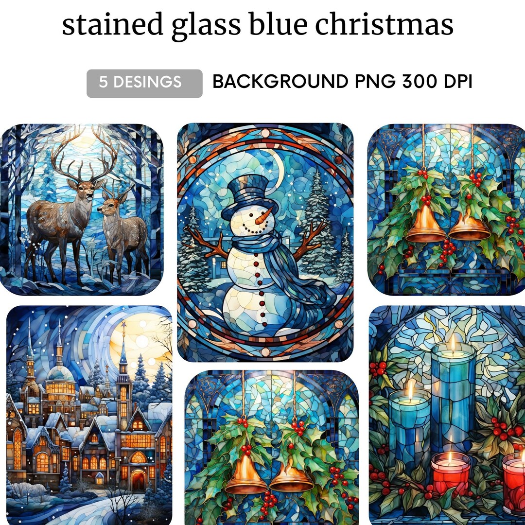 Stained Glass Sublimation Bundle,christmas Stained Glass Backgrounds ...