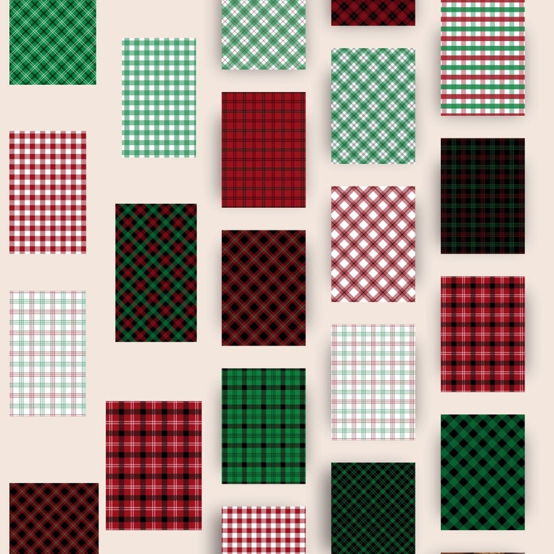Textures Printable Scrapbook Paper Christmas Plaid Digital Paper ...