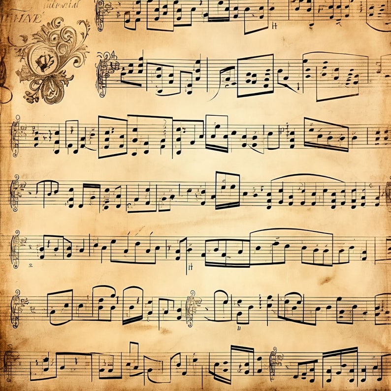 Music Old Paper Christmas Music Retro Vintage Paper Scrapbook Paper ...