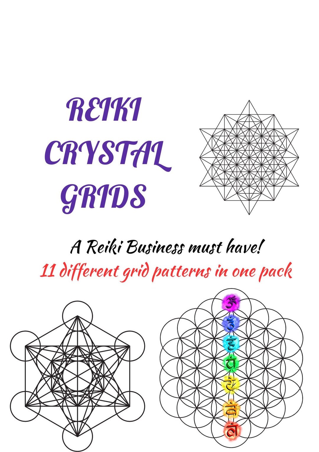 Chakra Icons,spiritual Symbols,printable Reiki Grid, Reiki Grid ...