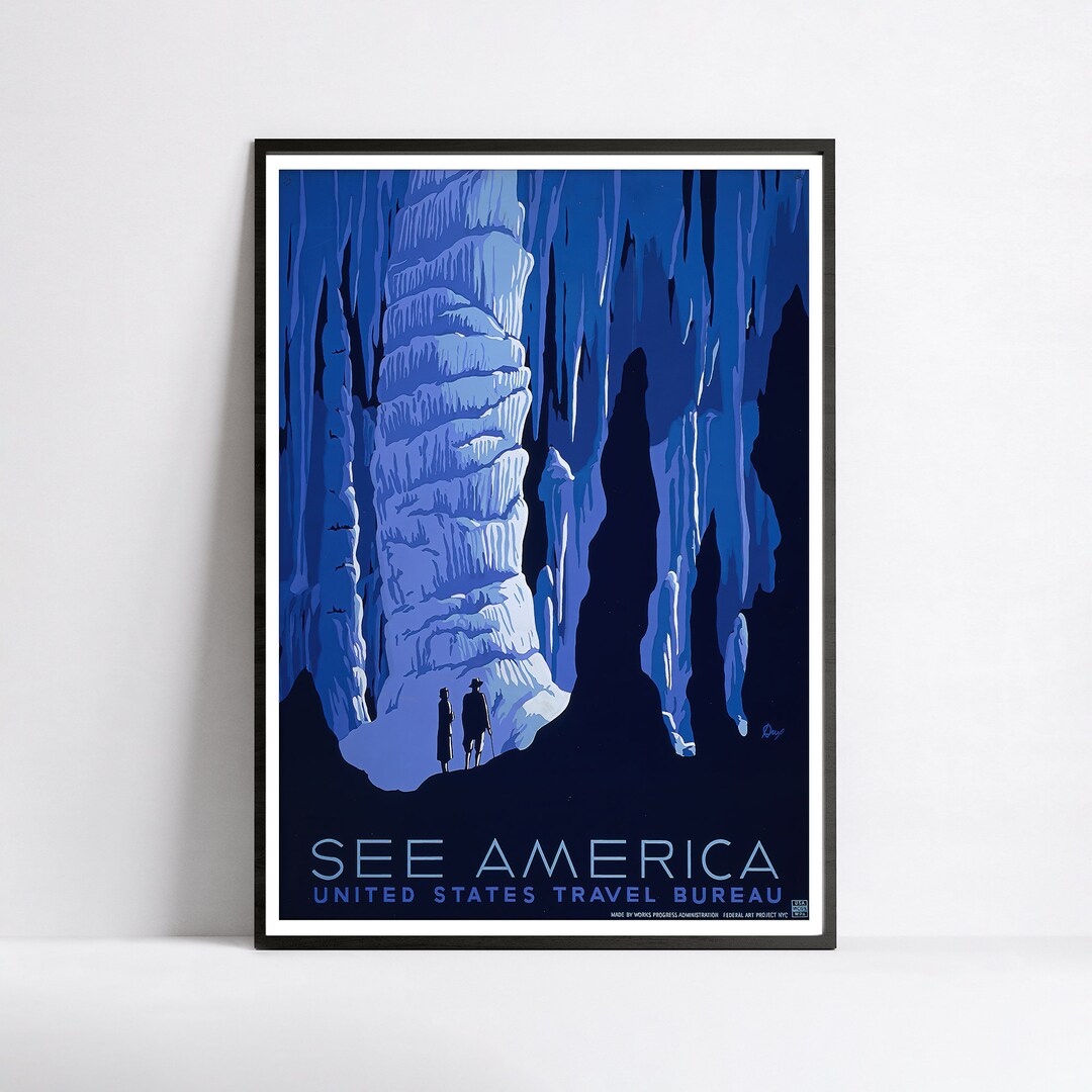 Vintage Travel Poster - See America - United States Travel Bureau - A3 ...
