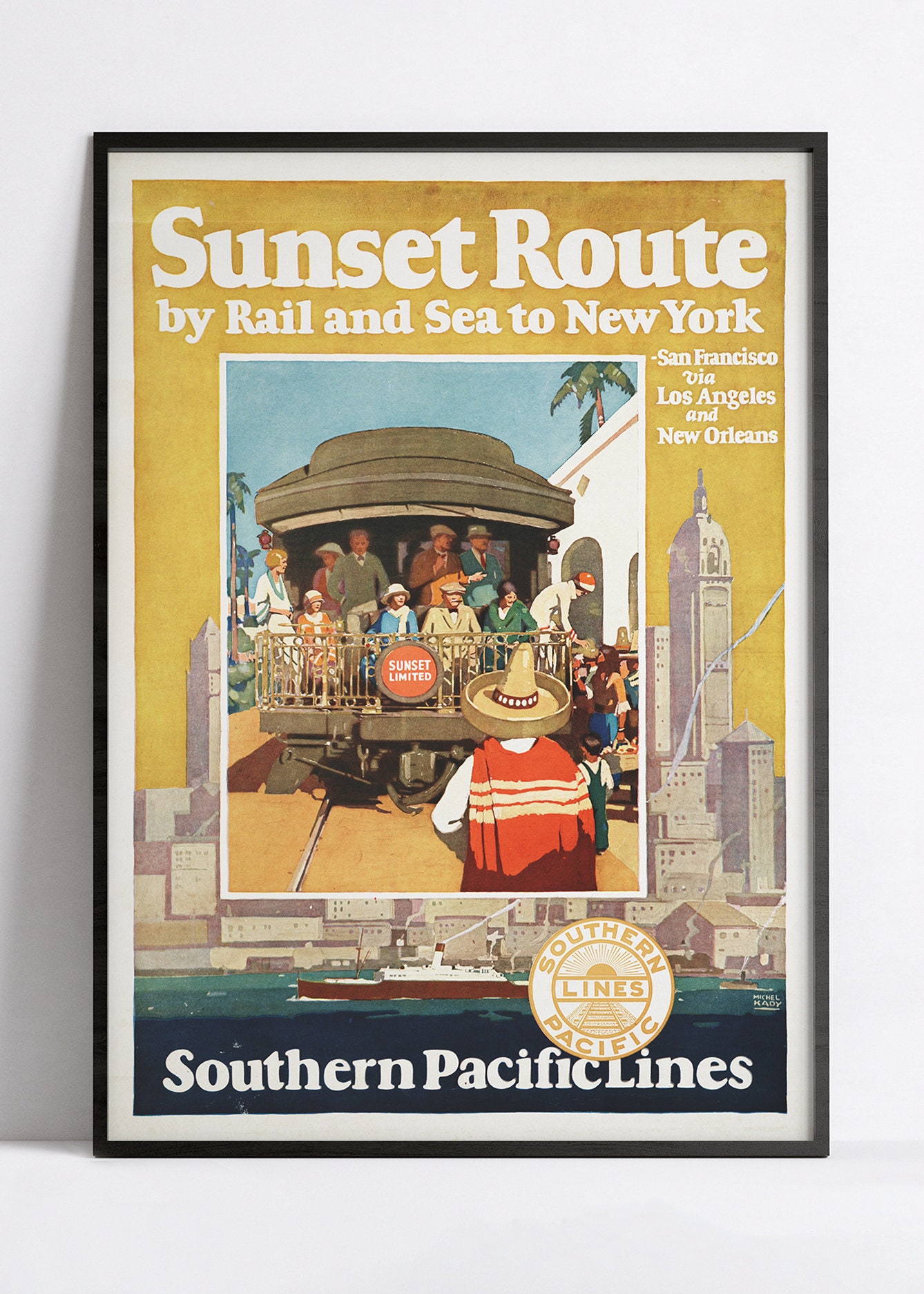 Large HD Poster Vintage Travel Poster Southern Pacific Lines A3 A2 A1 ...