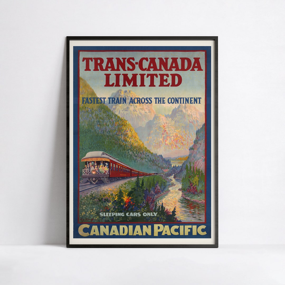 Vintage Travel Poster - Canadian Pacific Railway - Trans-canada - A3 A2 ...