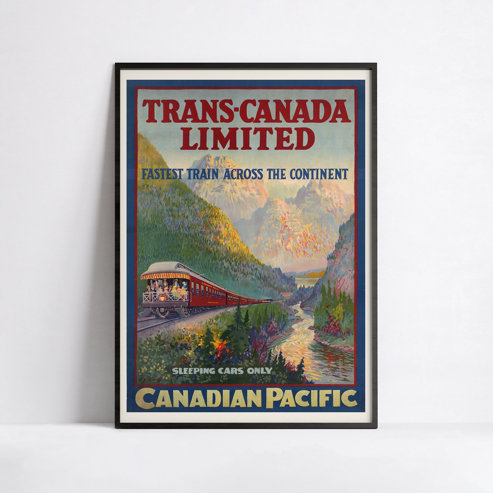 Vintage Travel Poster - Canadian Pacific Railway - Trans-canada - A3 A2 ...