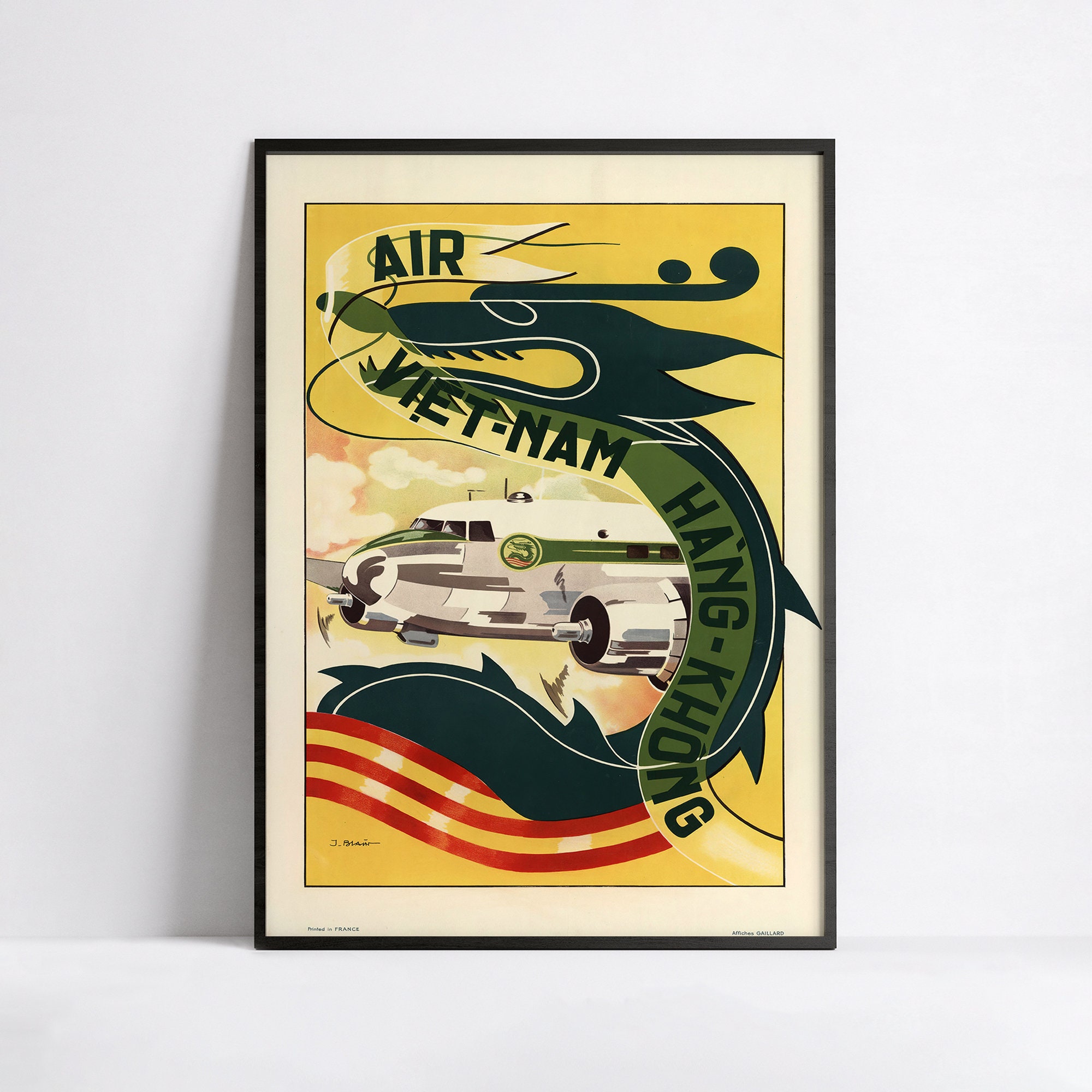 Vintage Airline Poster - Air Vietnam- Aviation - Travel Poster - A3, A2 ...