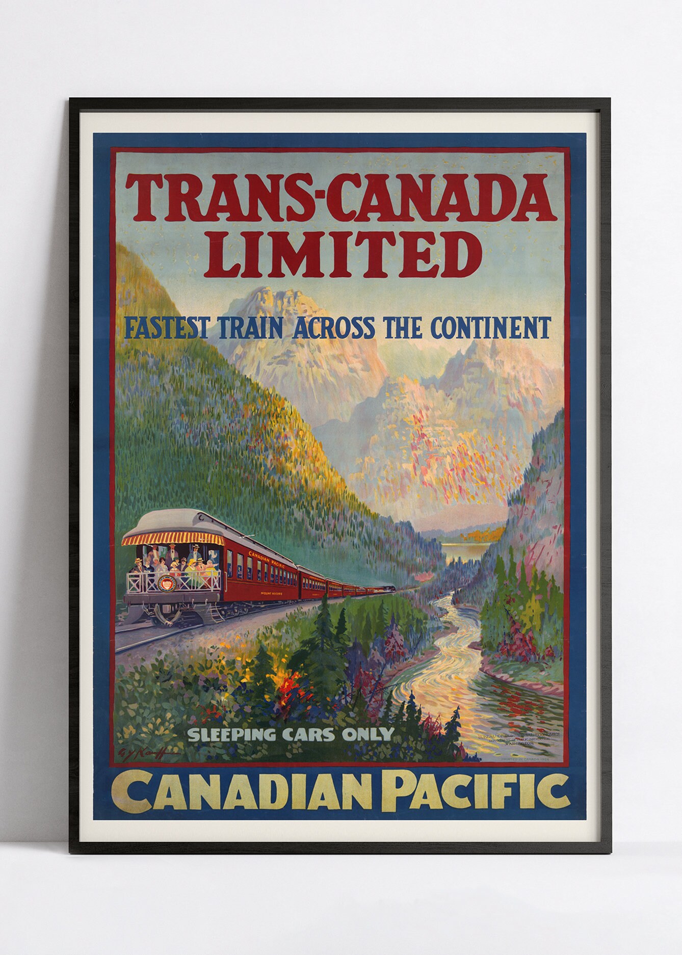 Vintage Travel Poster - Canadian Pacific Railway - Trans-canada - A3 A2 ...