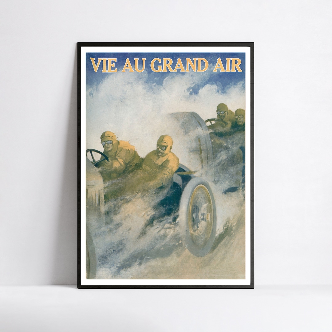 Art Nouveau Poster - Vintage Car Poster - Illustration - 24x36, A1, A0 ...