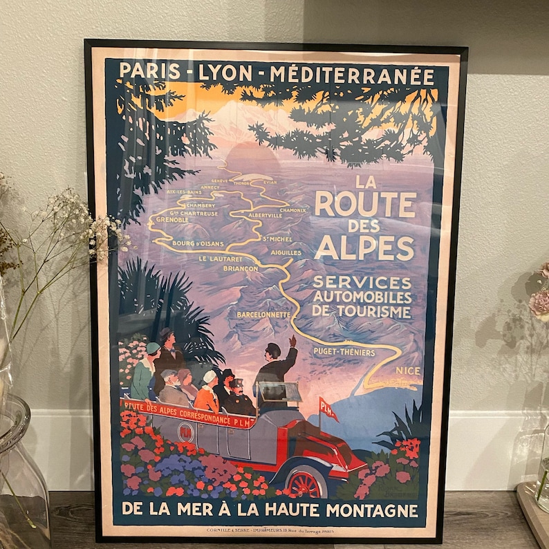 Vintage French Poster the Alps Road A3 A2 A1 A0 - Etsy