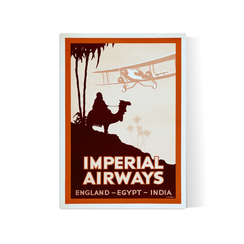 Vintage Airline Poster - Imperial Airways - Travel Poster - A3, A2, A1 ...