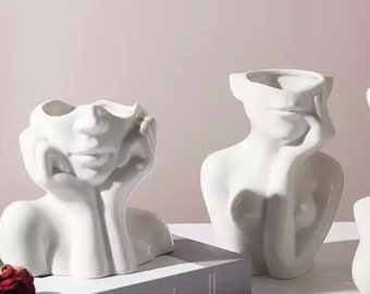 Half Face Vase Art - Etsy