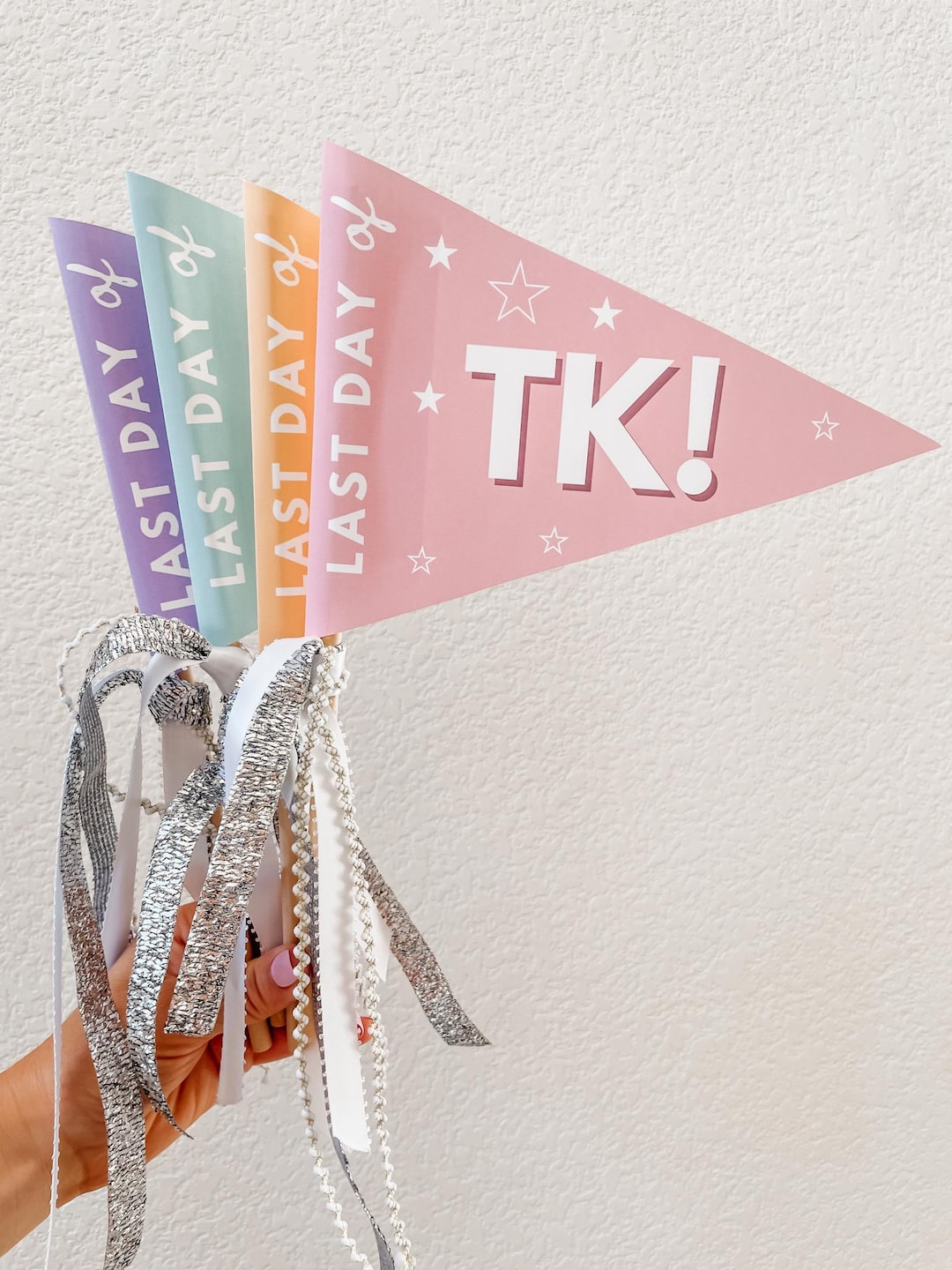 Last Day of TK, TK Grad, School Pennant Flag, End of School Printable ...