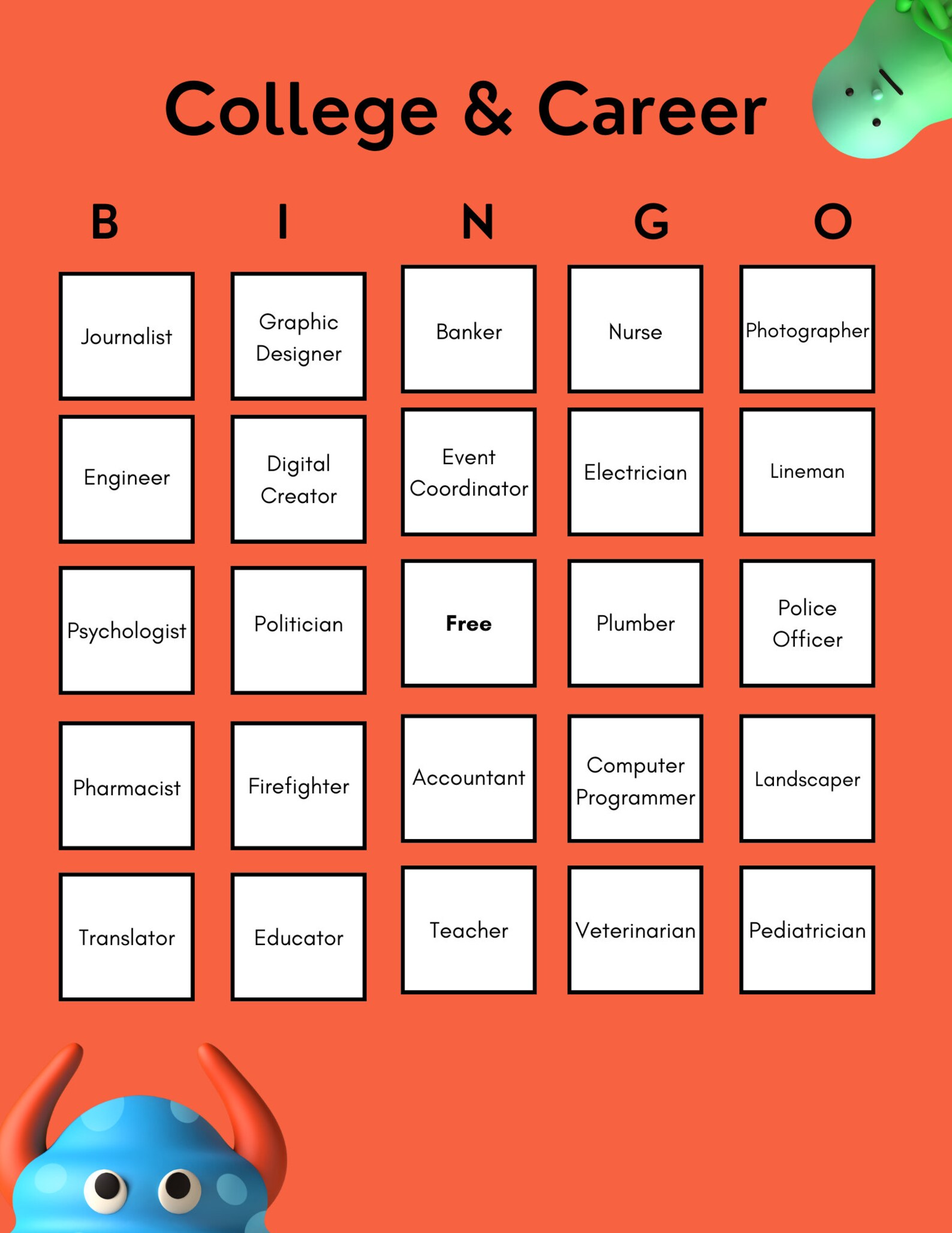 Career Cluster Bingo - Etsy