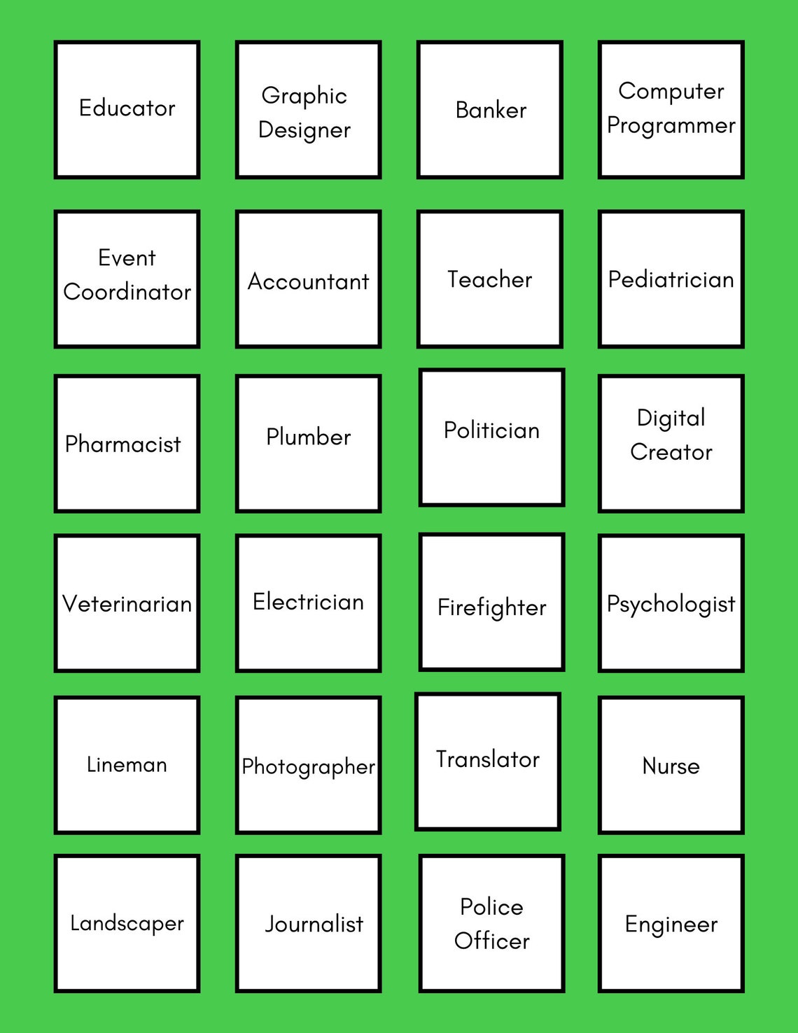 Career Cluster Bingo - Etsy