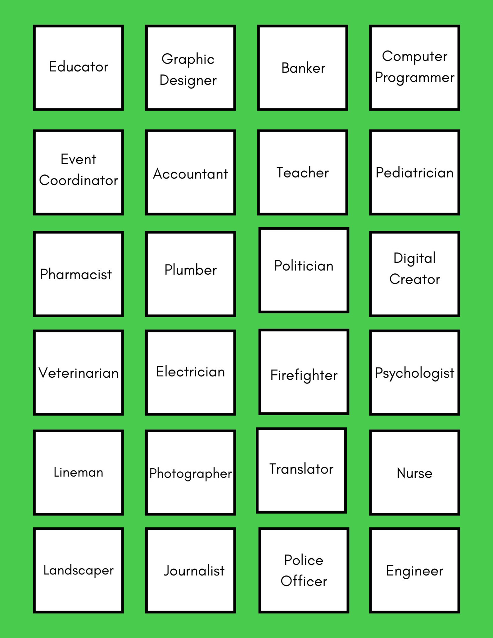 Career Cluster Bingo - Etsy