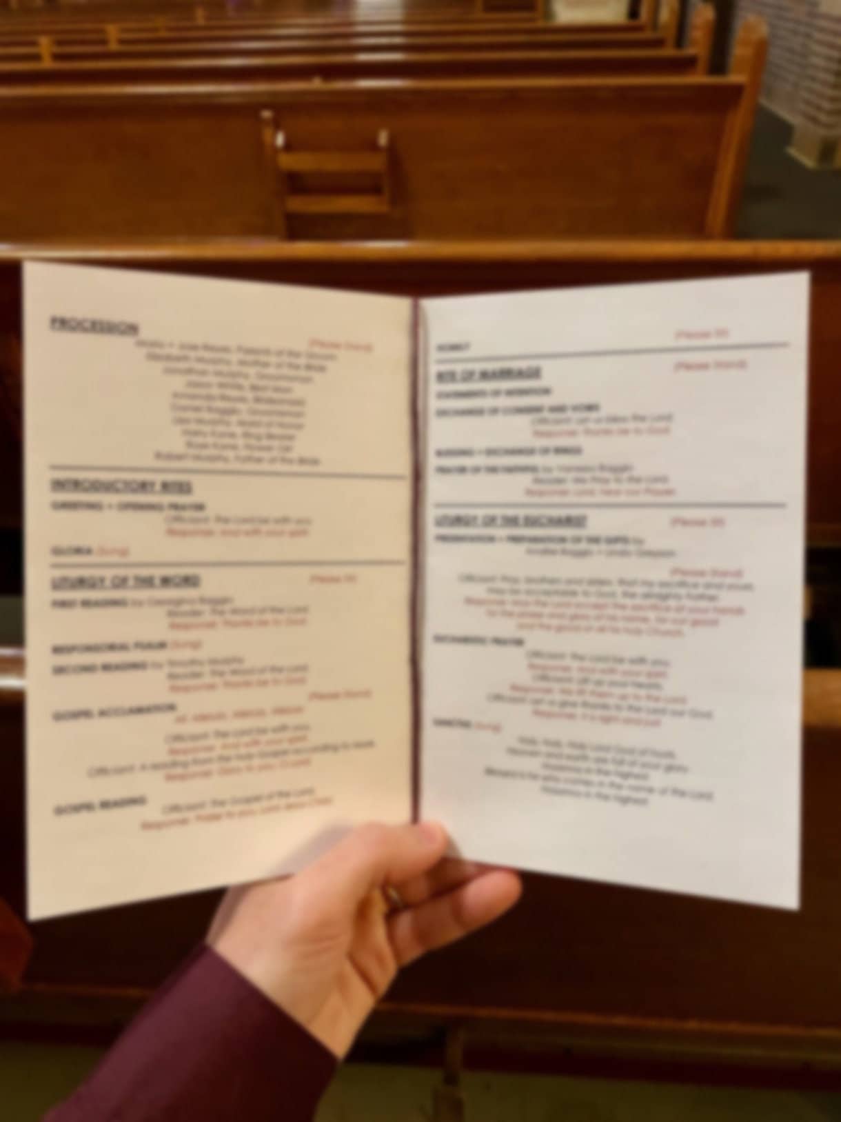 Roman Catholic Wedding Mass Program Booklet Template, Responses & Sit ...