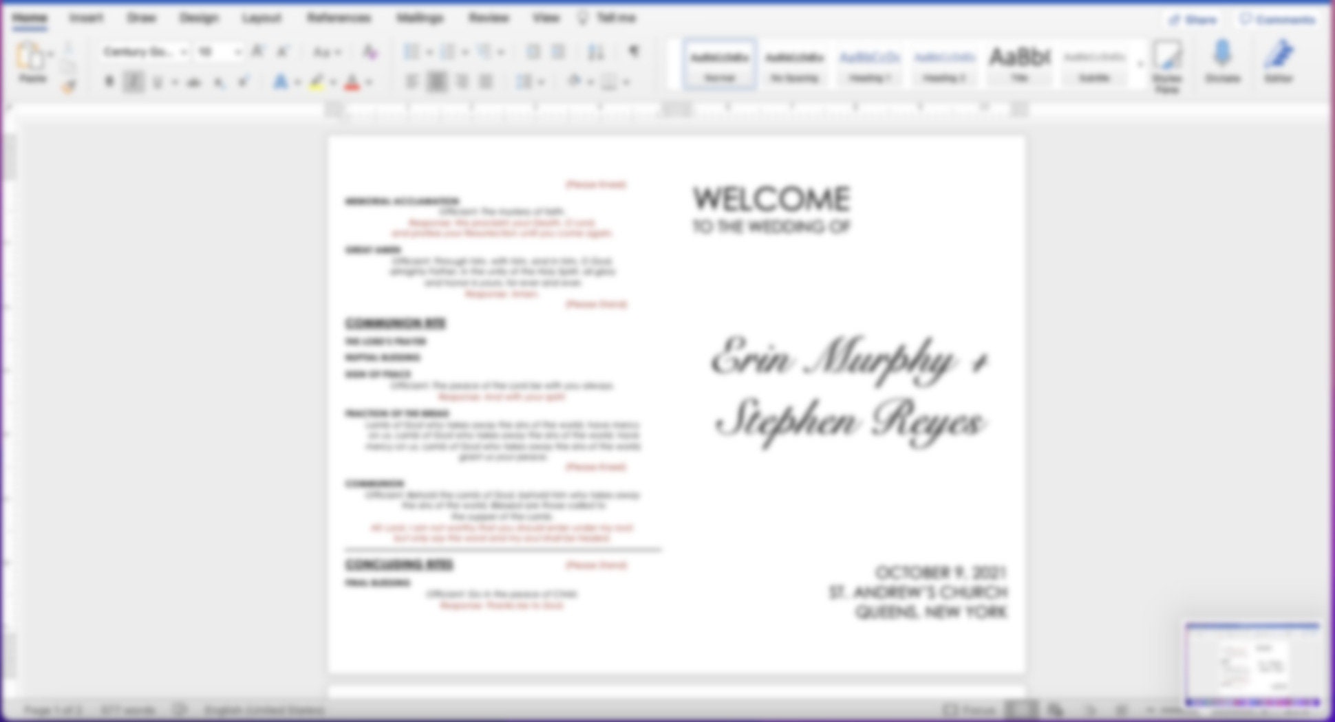 Roman Catholic Wedding Mass Program Booklet Template, Responses & Sit ...