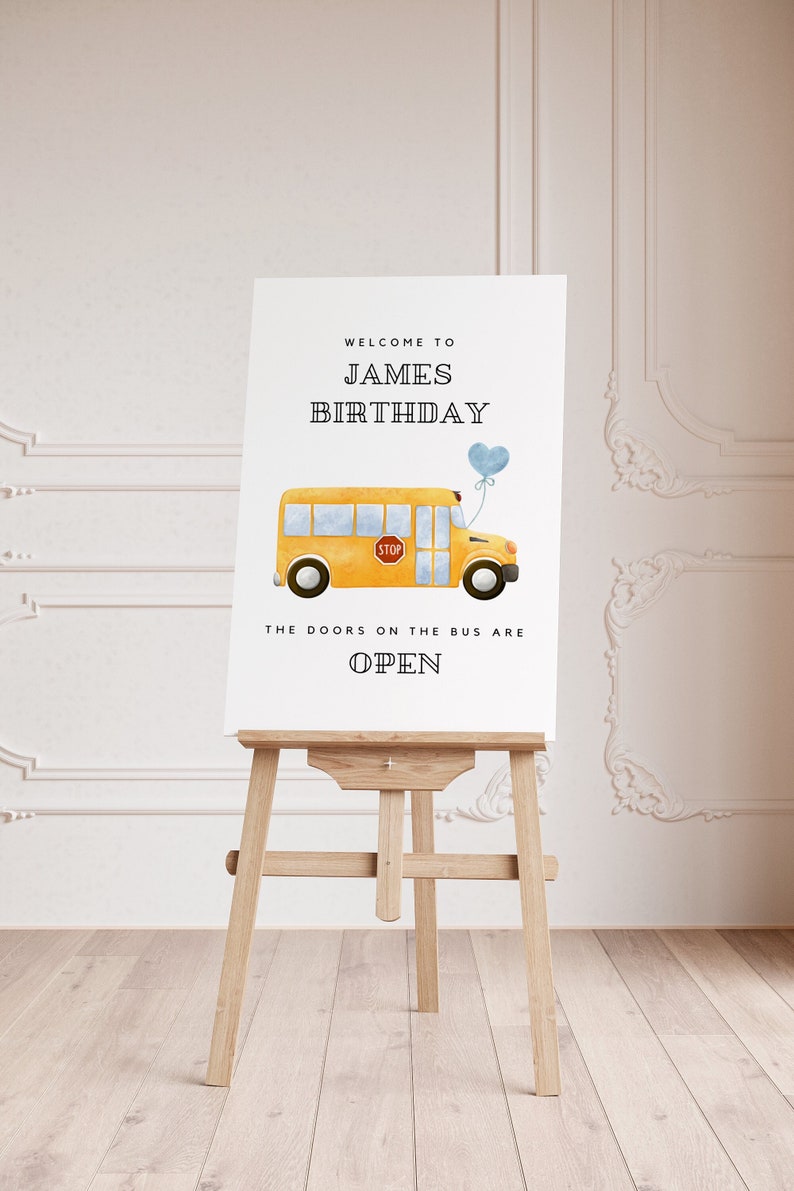 Wheels on the Bus Water Bottle Label Yellow School Bus - Etsy