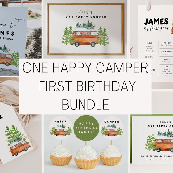 One Happy Camper Birthday Card - Etsy