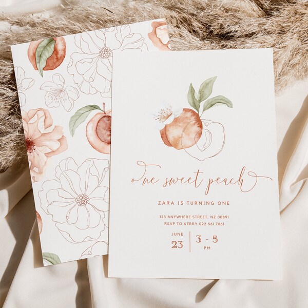 One Sweet Peach Birthday - Etsy