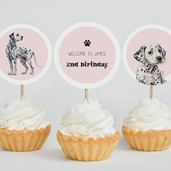 Dalmatian Cupcake Toppers - Etsy