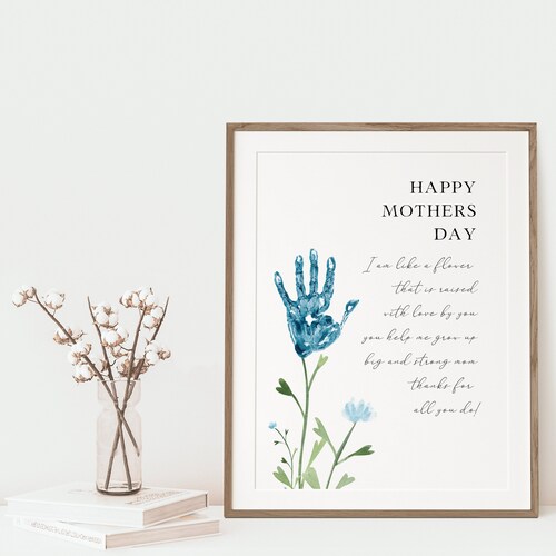 Flower Handprint Hand Art Craft Poem / Mothers Day Mom Mum / | Etsy