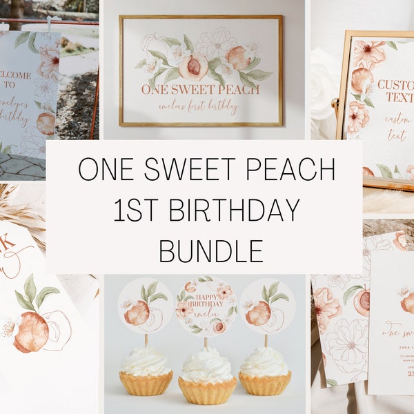 Peach Theme First Birthday Invitation - Etsy